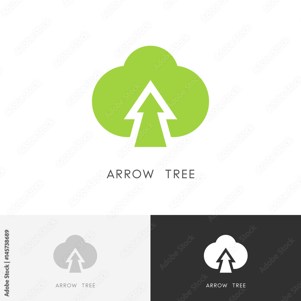 Arrow tree logo - plant growth symbol. Ecology, evolution and nature ...