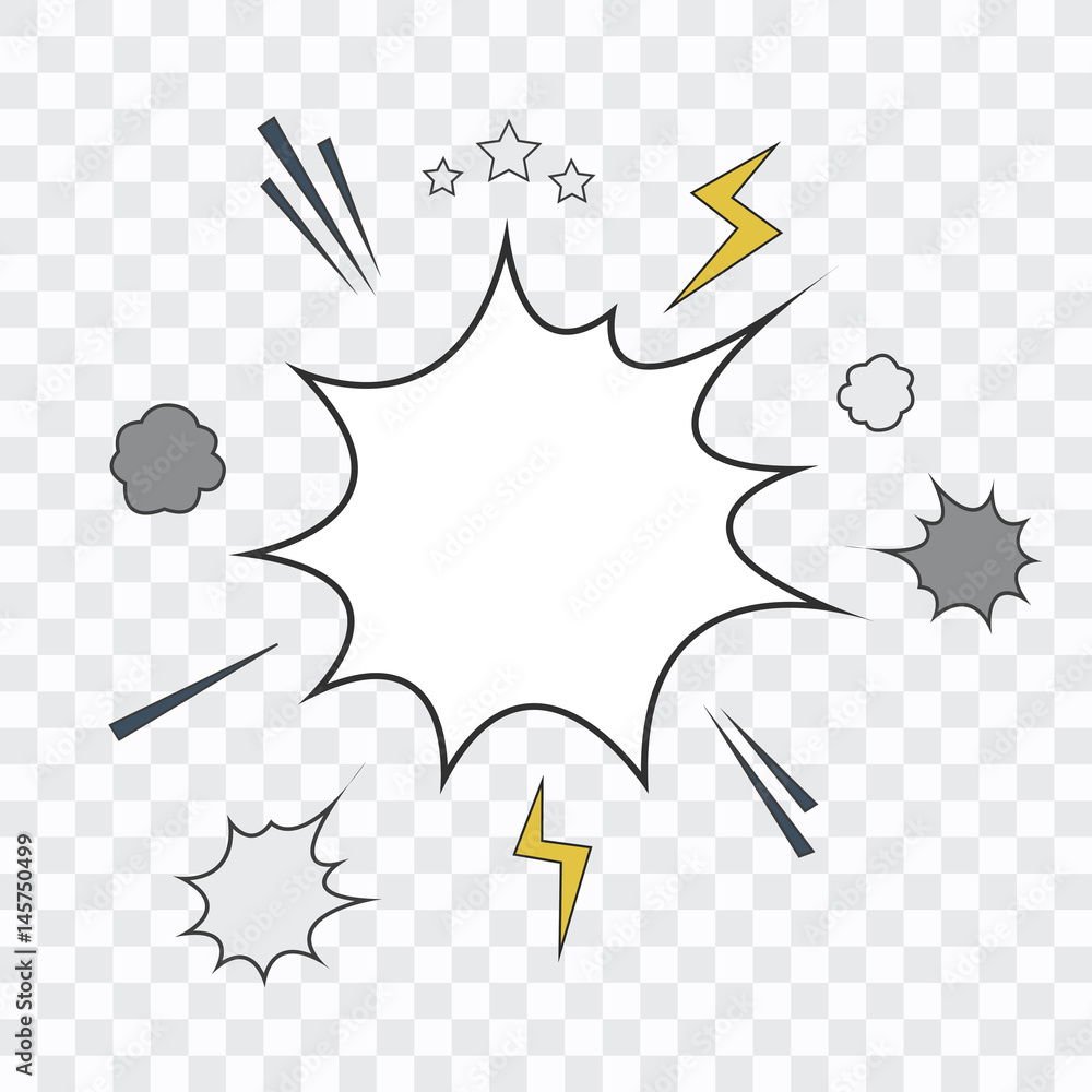 Transparent Background with Boom comic boom explosion. Vector design ...