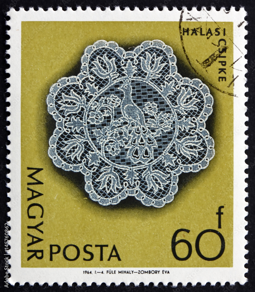 Postage stamp Hungary 1964 Halas Lace, handwork foto de Stock | Adobe Stock