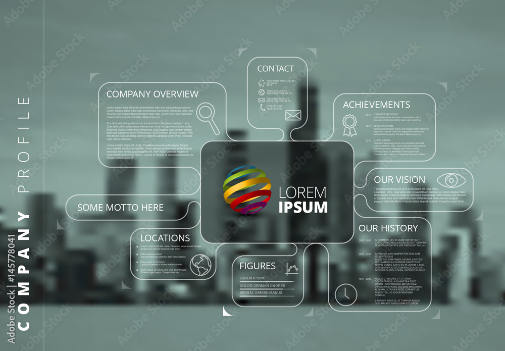 Company Profile Infographic Stock Template | Adobe Stock