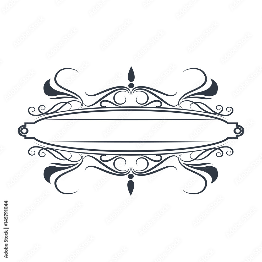 ornament flourishes plaque decoration vintage template vector ...
