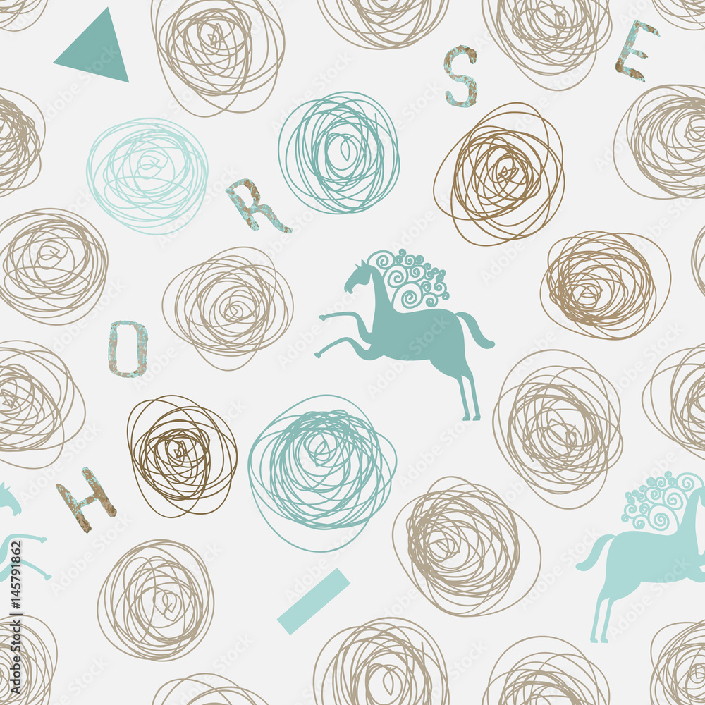 Vector design for fabric, textile, cards, web. Pattern with hand drawn ...