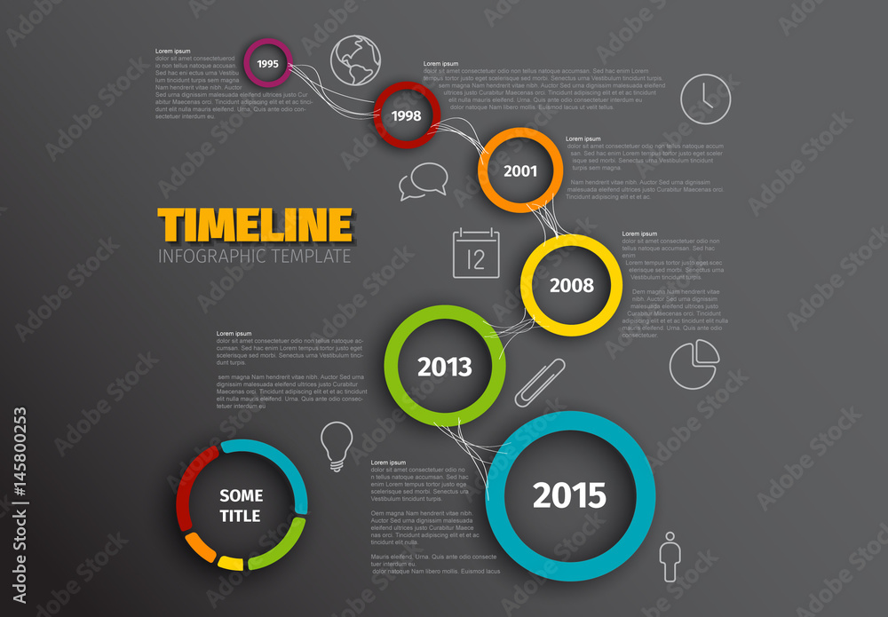 Colorful Circles Timeline Infographic Stock Template | Adobe Stock
