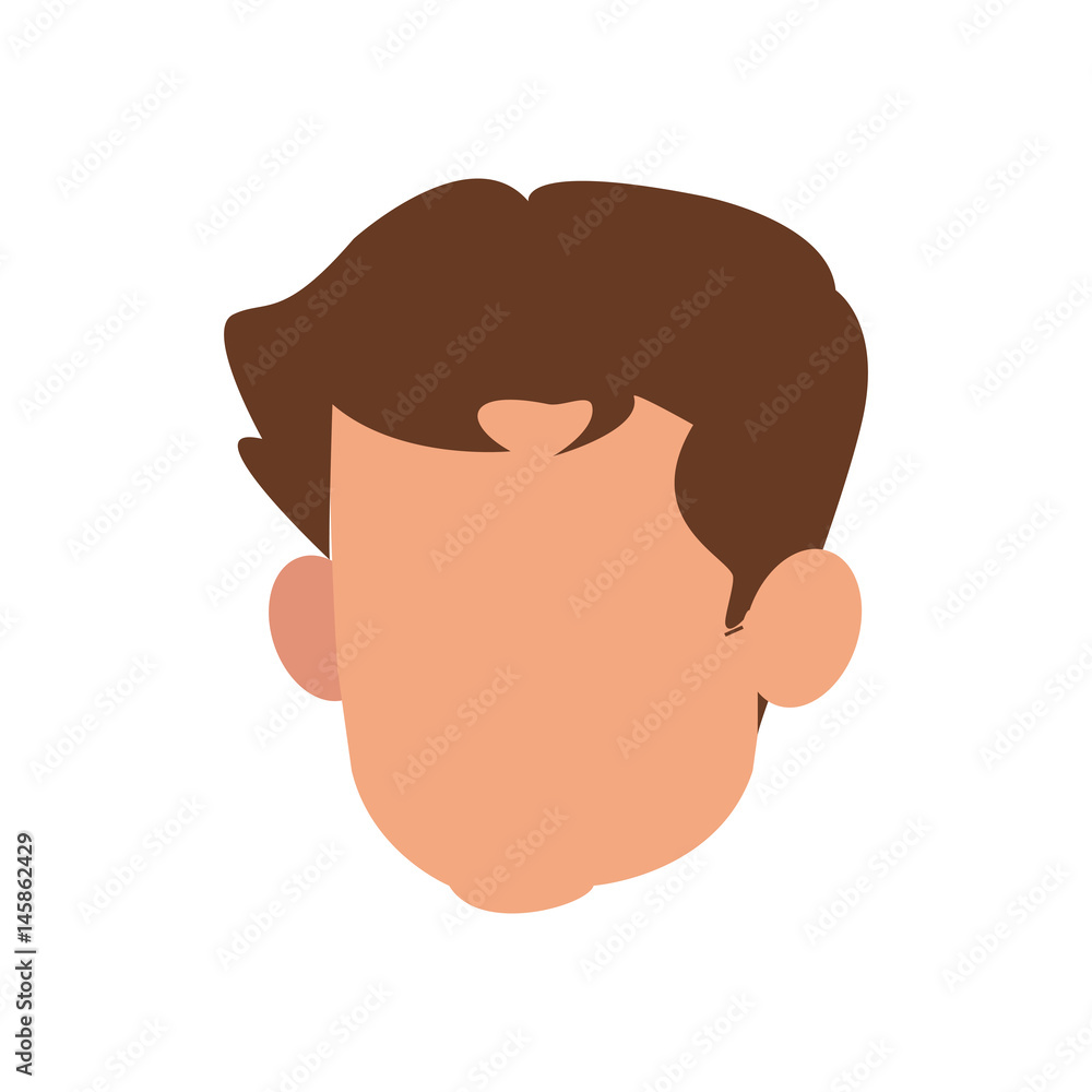 head faceless male young hair style vector illustration Stock Vector ...