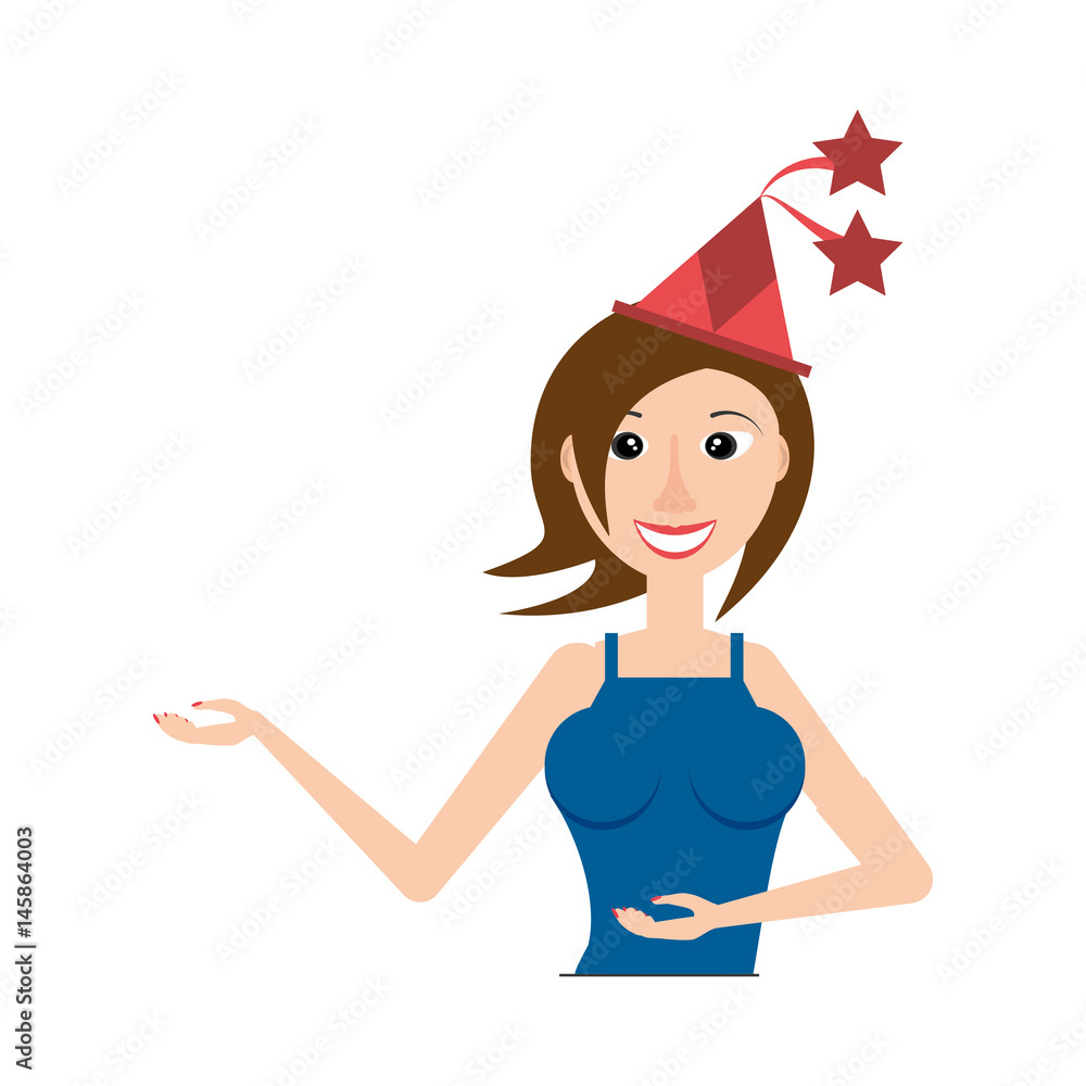 Woman celebrating cartoon icon vector illustration graphic design Stock ...