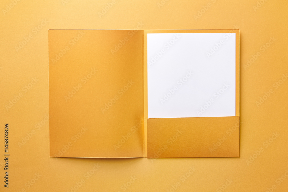 Corporate stationery set mockup. Presentation folder and letterhead at ...