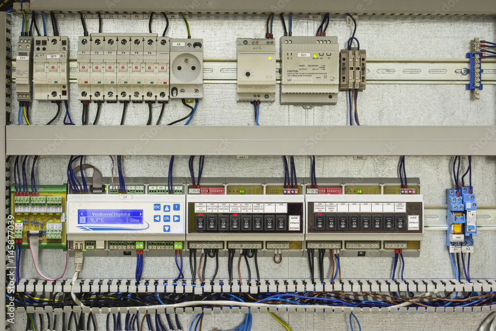Internal part of switchgear with circuit-breaker, socket and control ...