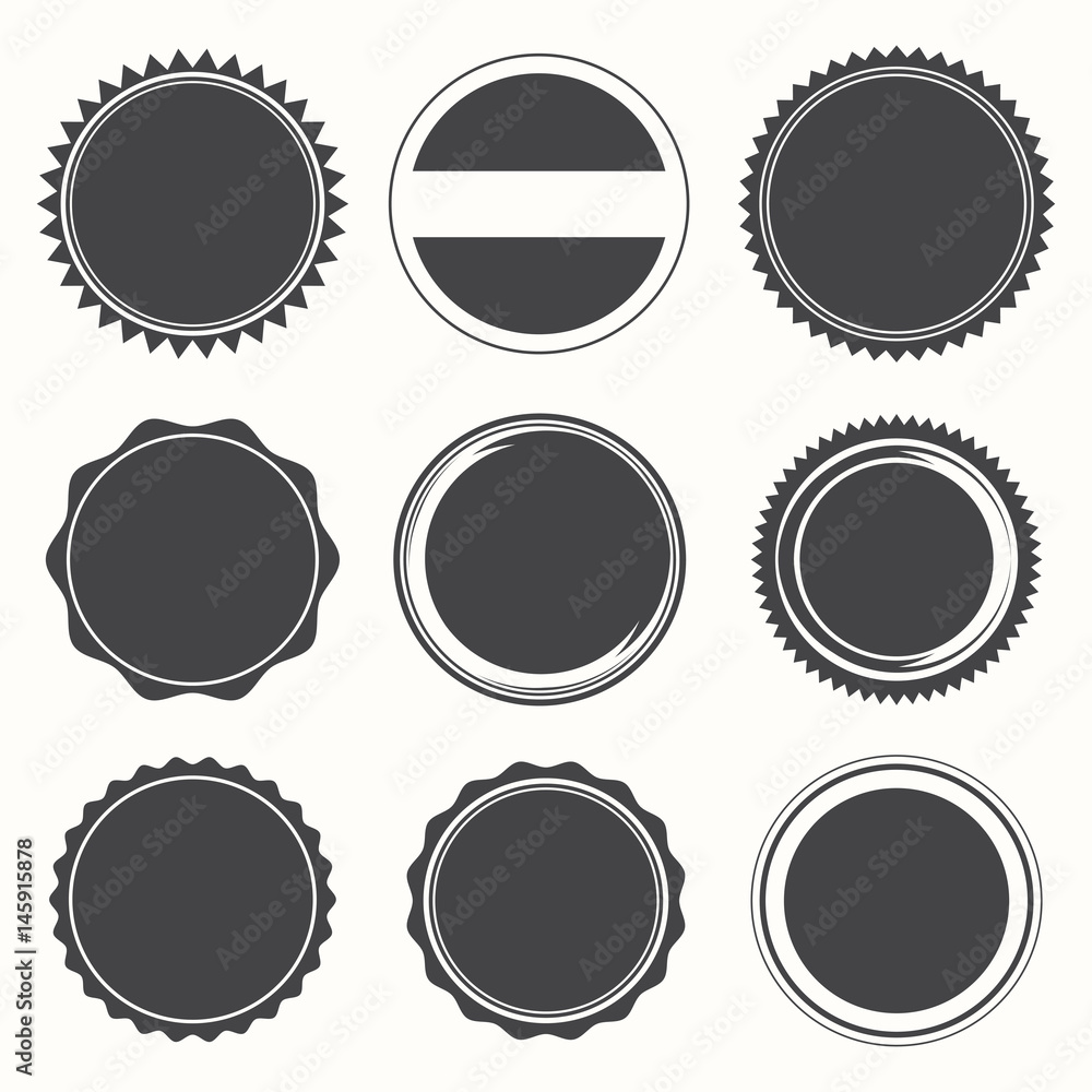 Blank Round Stamps for Logo (Sharp and Rounded edges) - Isolated ...