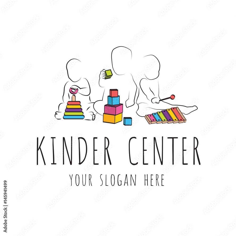 logo for child care centerand kindergarten. child development and ...