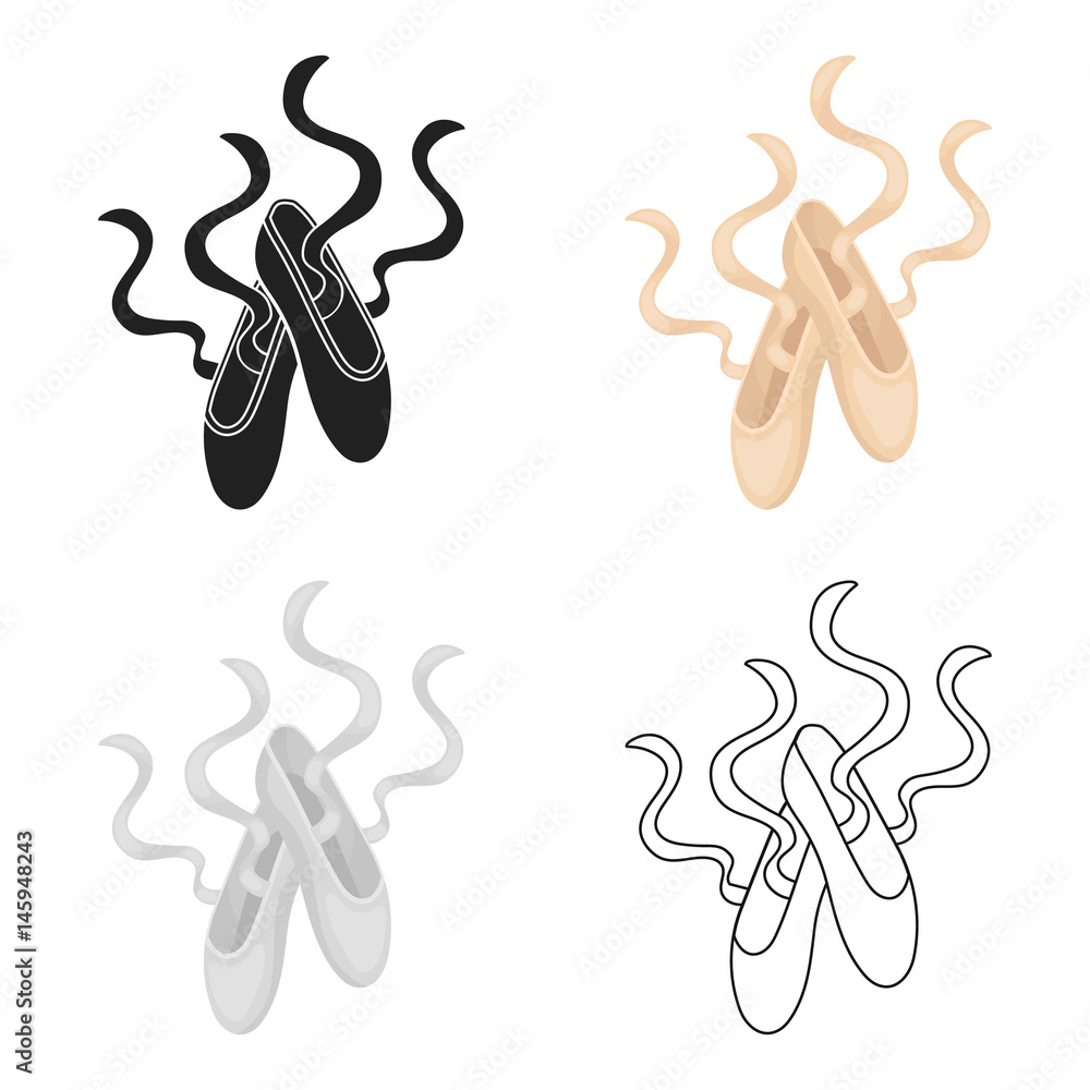 Pointe Shoes icon in cartoon style isolated on white background ...