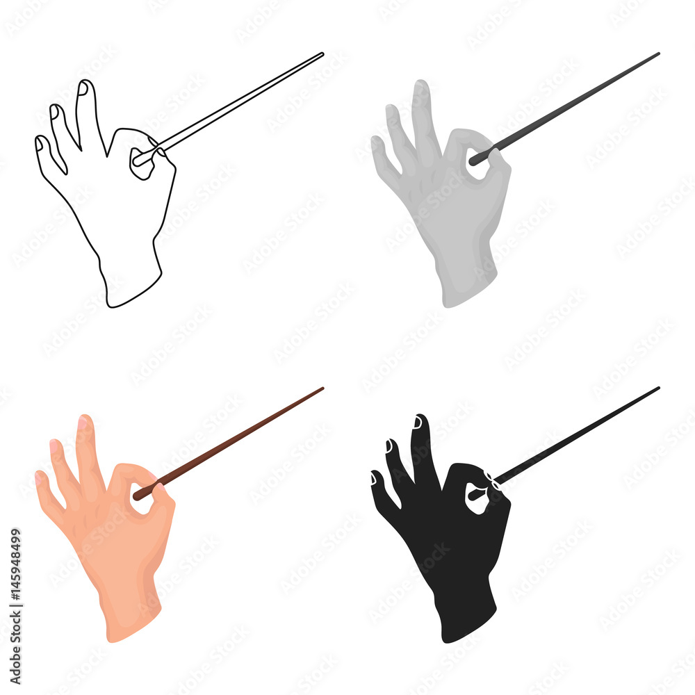 Conductor orchestra icon in cartoon style isolated on white background ...