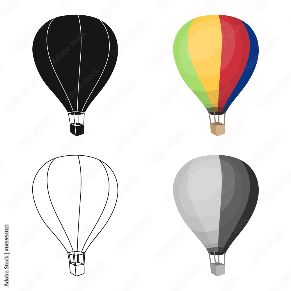 Airballoon icon in cartoon style isolated on white background. Rest and ...