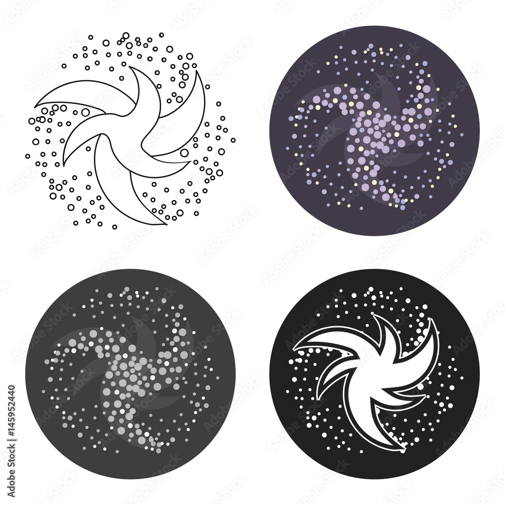 Milky way icon in cartoon style isolated on white background. Space ...