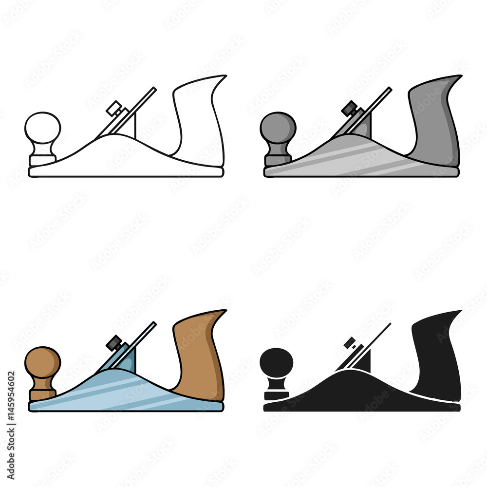 Jack plane icon in cartoon style isolated on white background. Sawmill ...