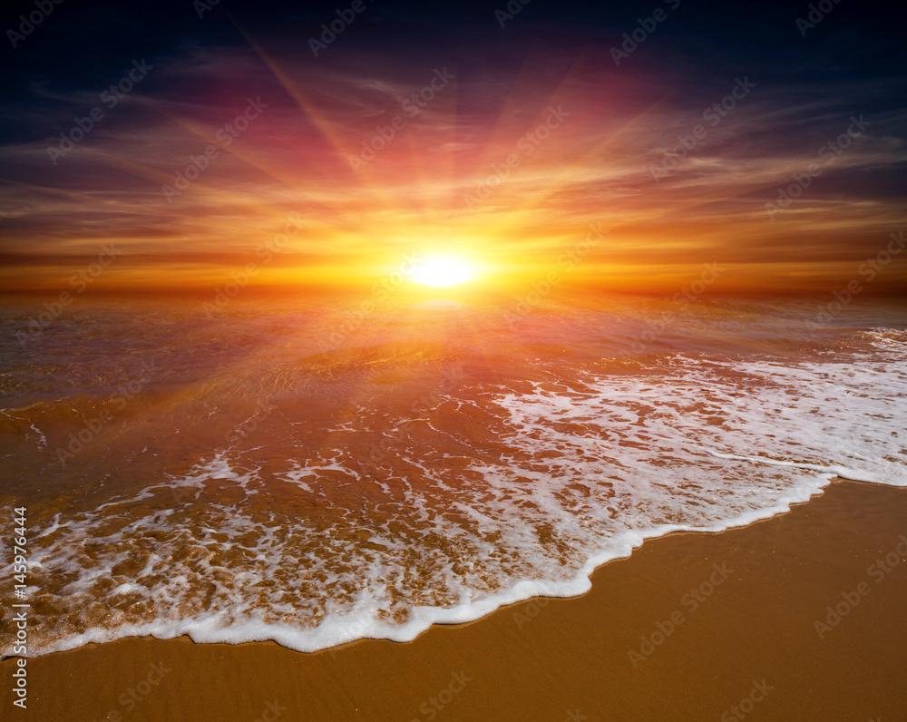 sunset over sea Stock Photo | Adobe Stock