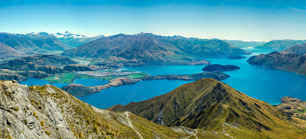 Lake Wanaka, view from Roys Peak. New Zealand Stock Photo | Adobe Stock
