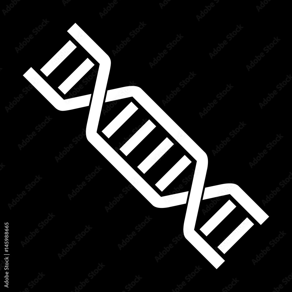 DNA Icon Symbol Design. Flat Vector illustration isolated on black ...