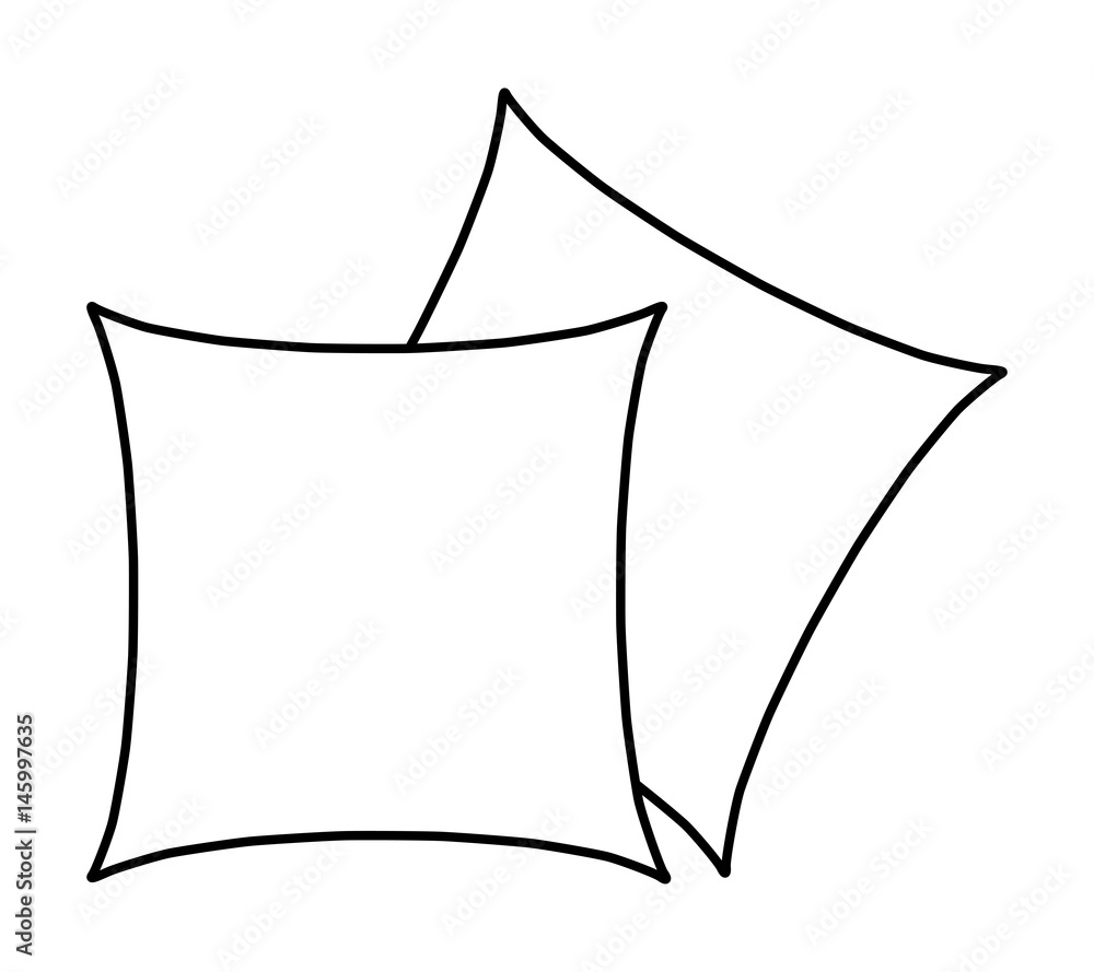 cartoon pillow silhouette, outline vector symbol icon design. Stock ...