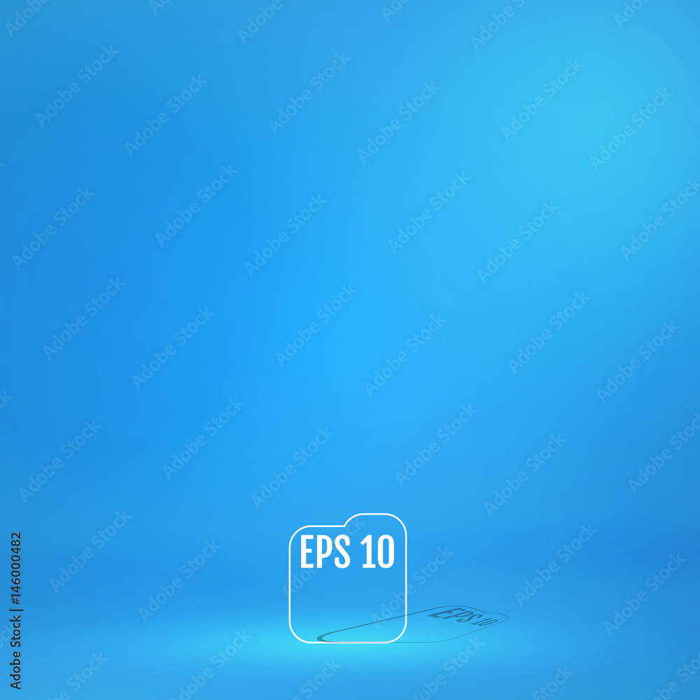 Template for display or montage of product. Empty blue color studio ...