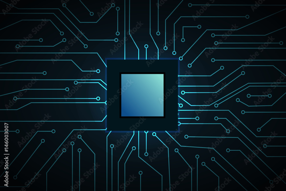 Vector micro chip, micro scheme elements design. Abstract technology ...