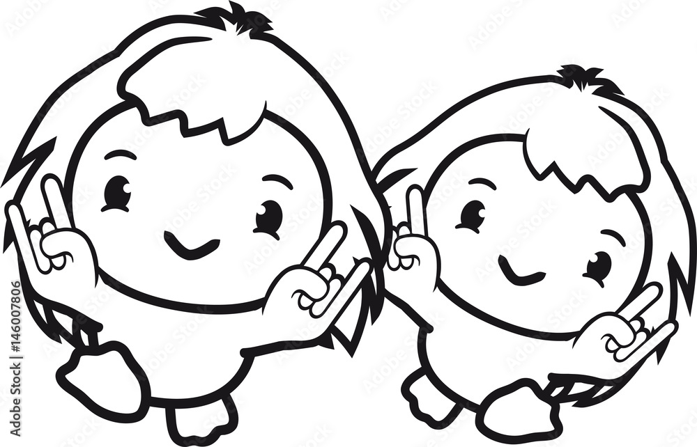 team 2 freunde paar heavy metal hard rock hand hörner teufel musik ...