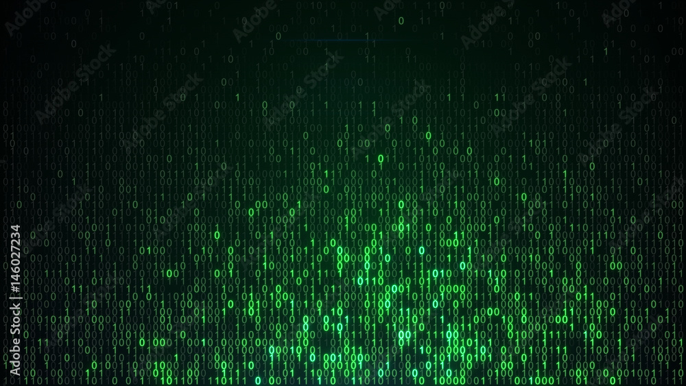 Green digital binary data abstract background Stock Illustration ...