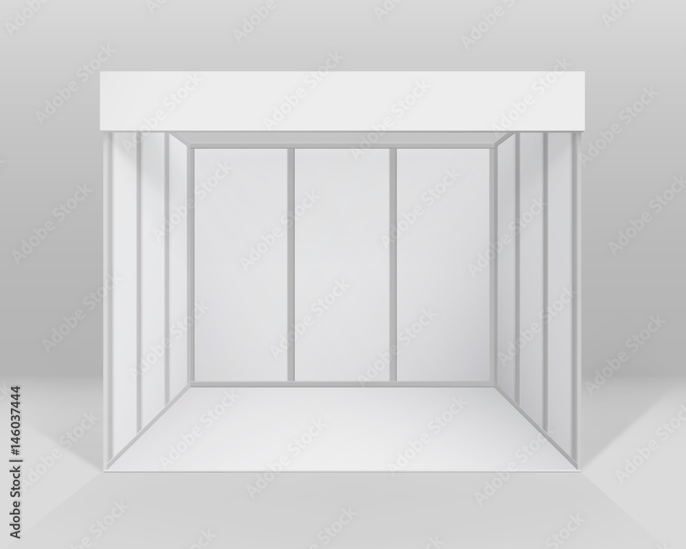 Vector White Blank Indoor Trade exhibition Booth Standard Stand for ...