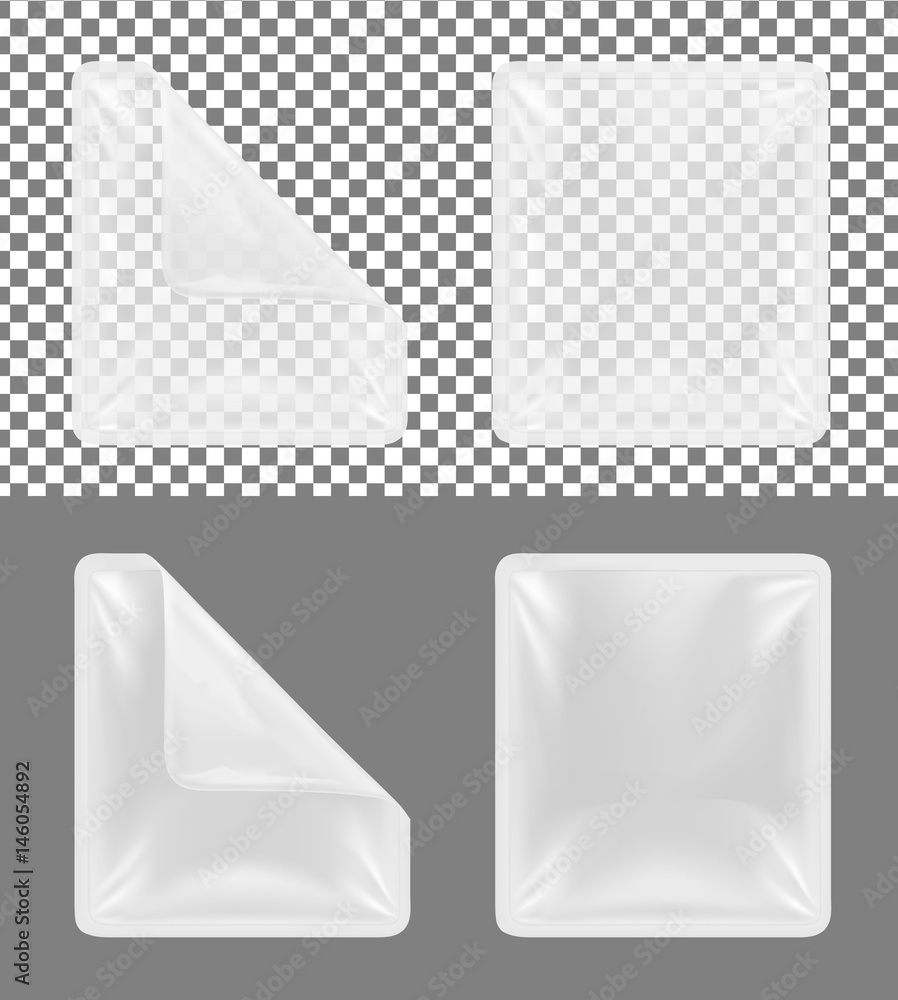 Transparent plastic container for food. Packaging for meat, fish and ...