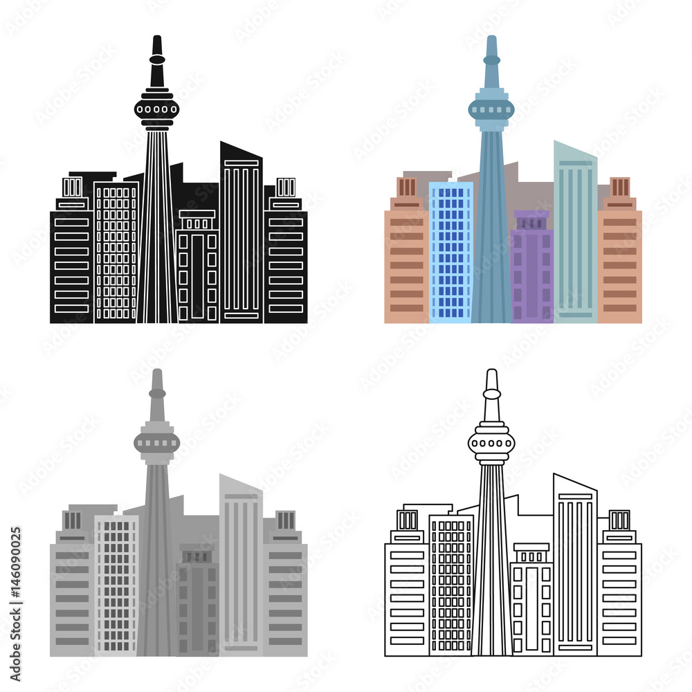 Canadian skyscraper. Canada single icon in cartoon style vector symbol ...