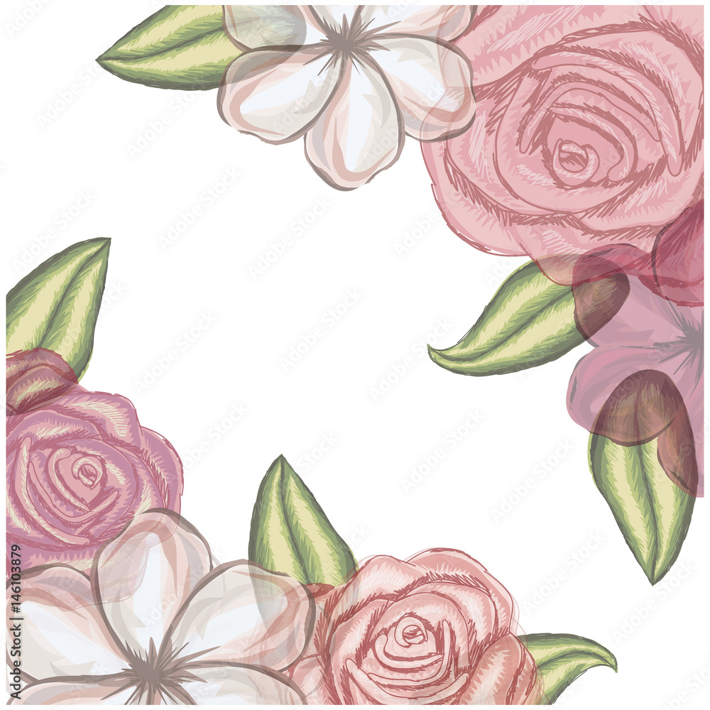 colorful floral background of flowers in transparency vector ...