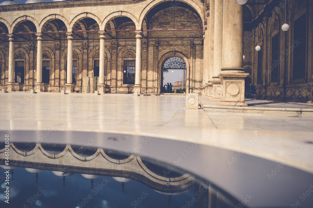 cairo, egypt, april 22, 2017: view inside muhammad ali mosque with ...