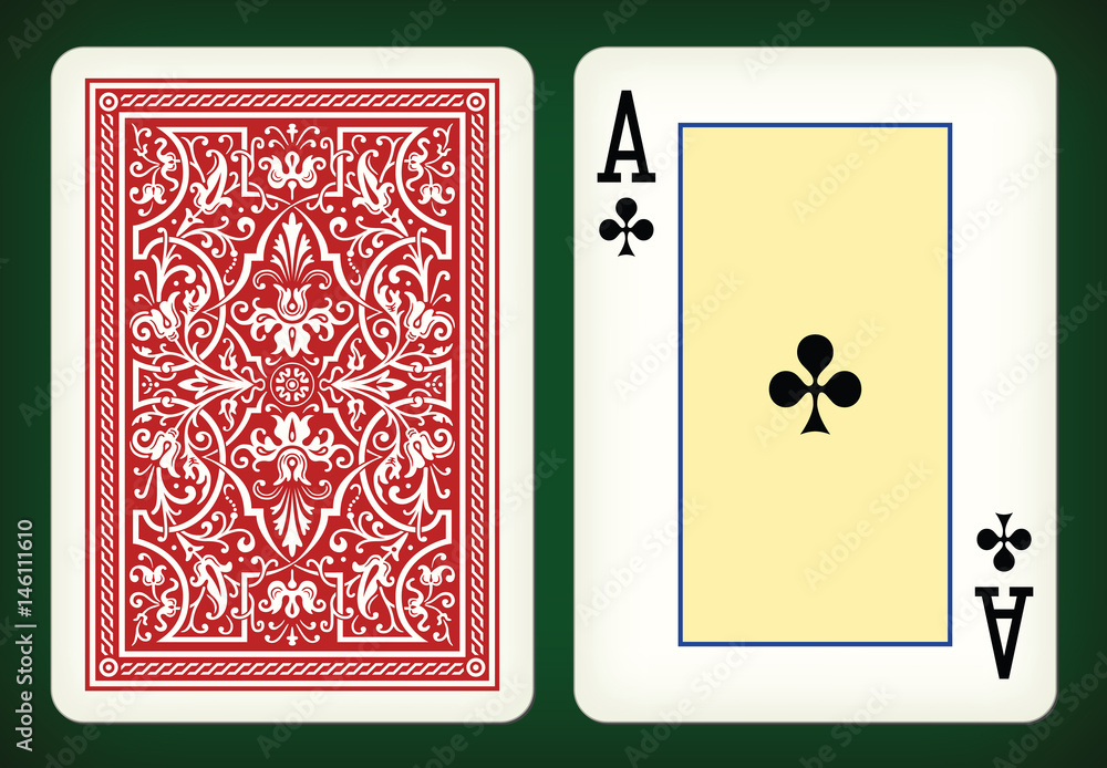 Ace of clubs - playing cards vector illustration Stock Vector | Adobe Stock