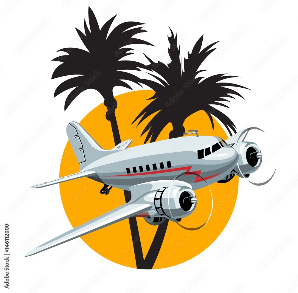 Vector Cartoon Retro Plane. Available EPS-10 vector format separated by ...