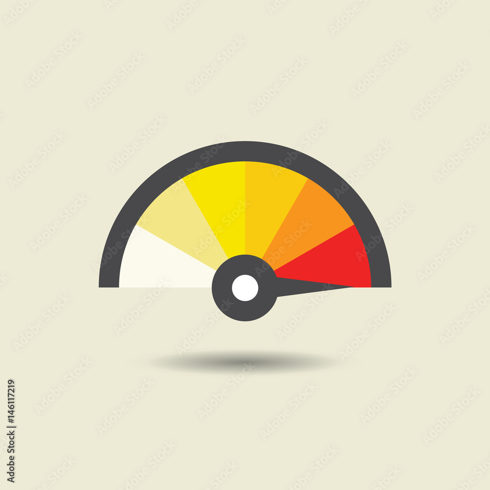 Colorful Info-graphic gauge element. Vector illustration. Speedometer ...