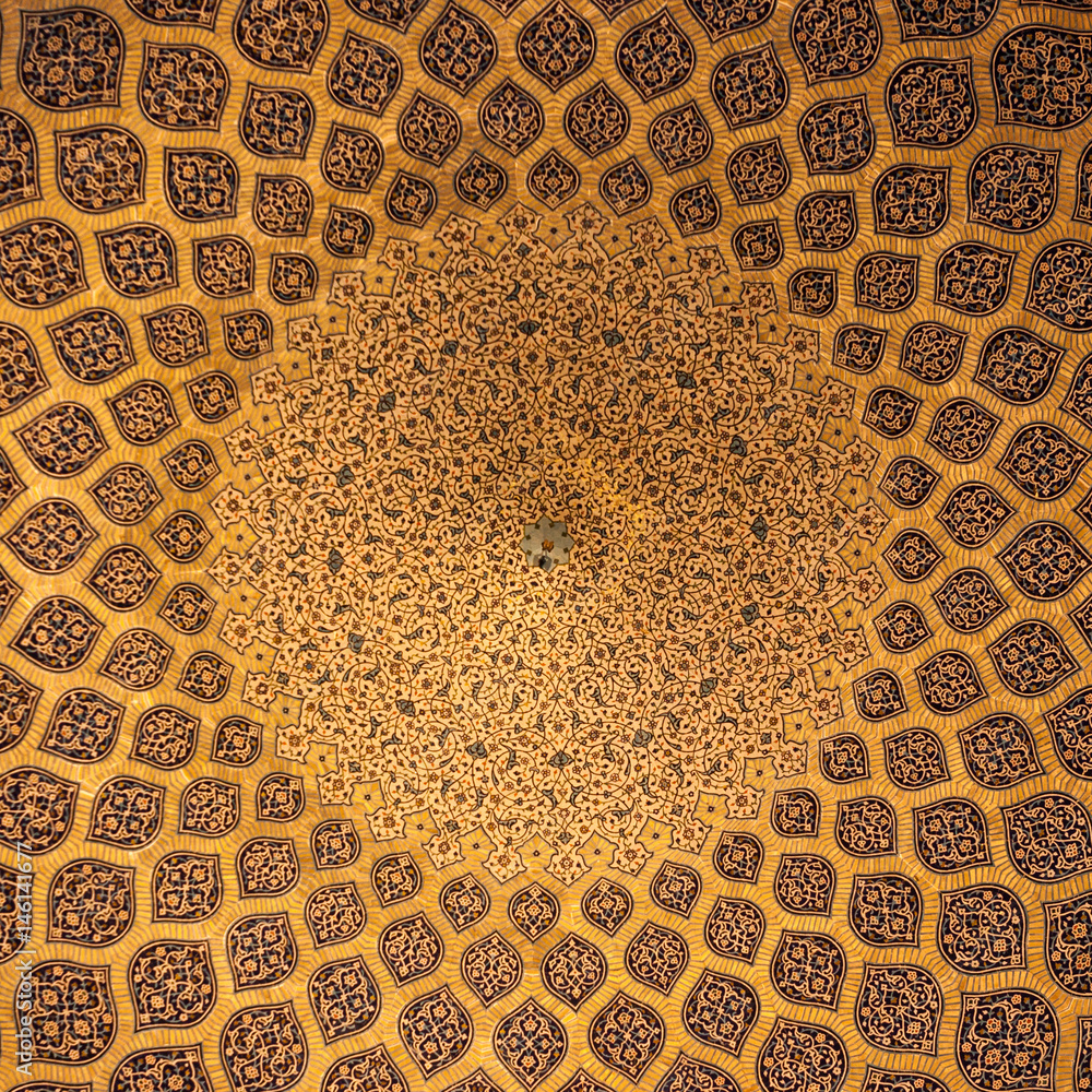 Islamic geometric pattern in Mosque. Islamic arabesque ornament on a ...