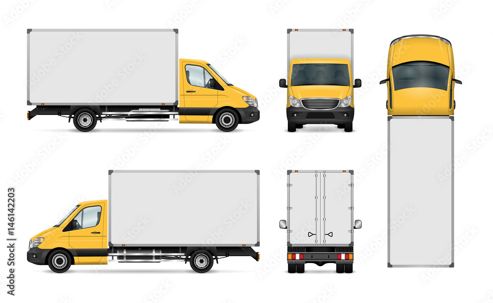 Van vector template for car branding and advertising. Isolated delivery ...