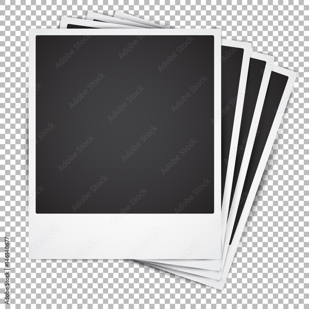 Set of Vector Instant Photo Frames. Photo realistic vector Mockup on ...