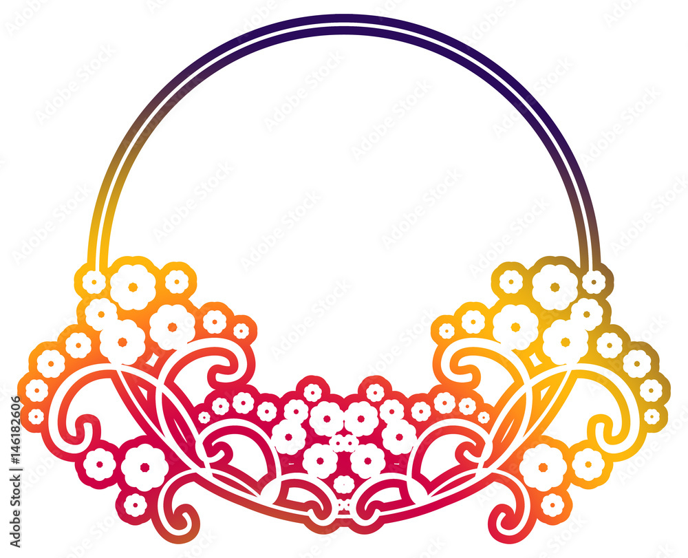 Beautiful round gradient frame. Color silhouette frame for ...