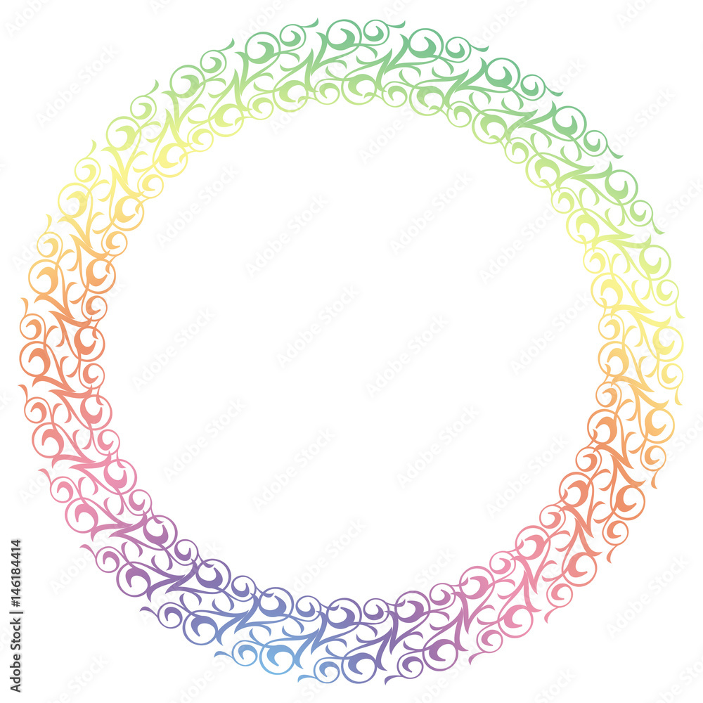 Beautiful round gradient frame. Color silhouette frame for ...