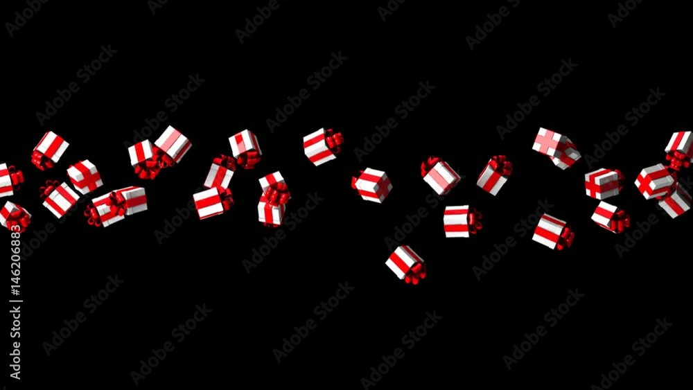 Gift Boxes On Black Background. Loop able 3DCG render Animation. vídeo ...