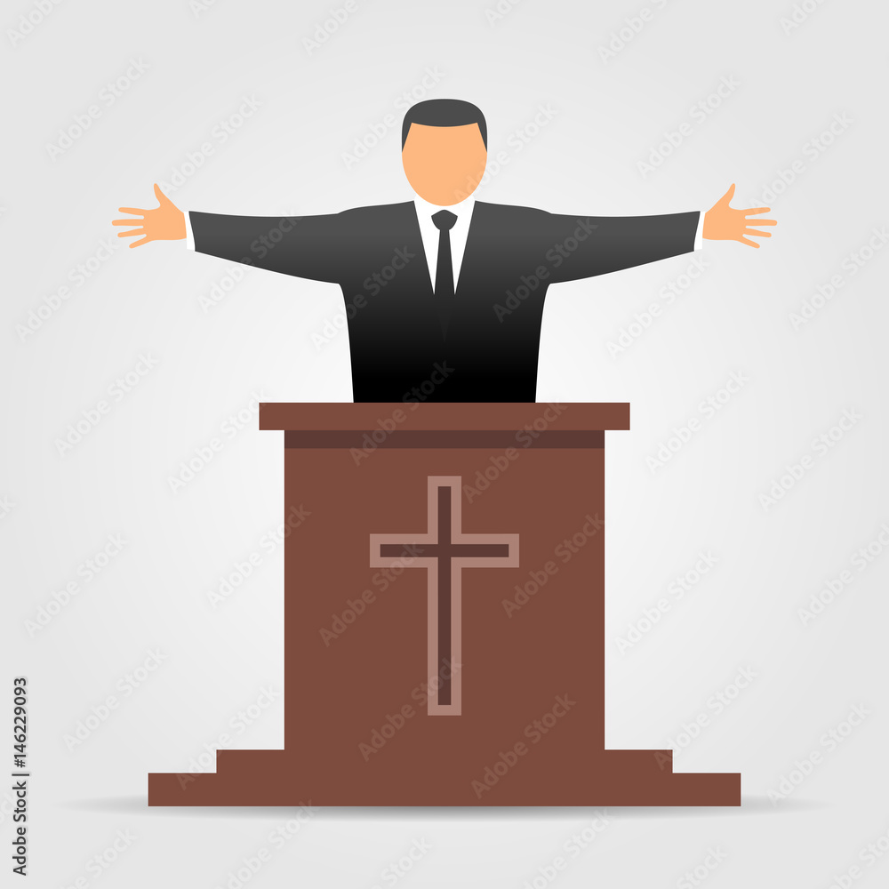 Preacher icon vector de Stock | Adobe Stock