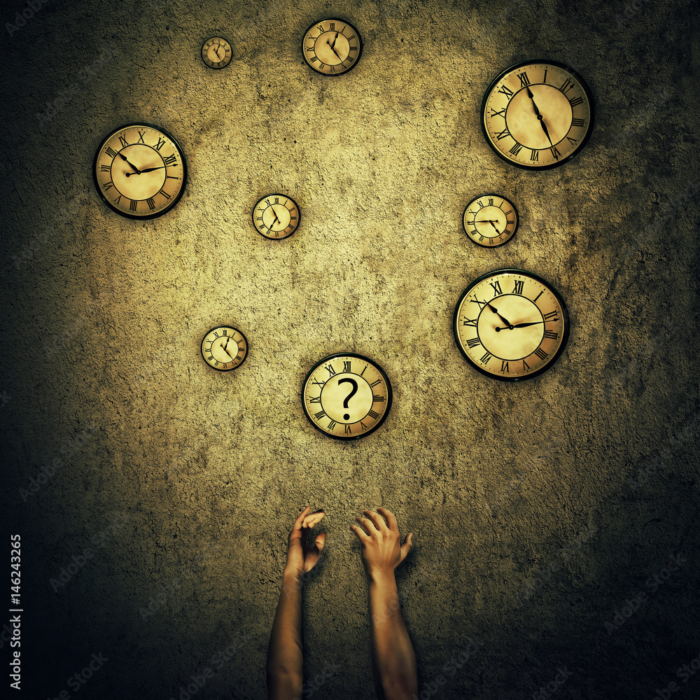 Foto de Abstract idea as human hands stretched out and juggling with a ...