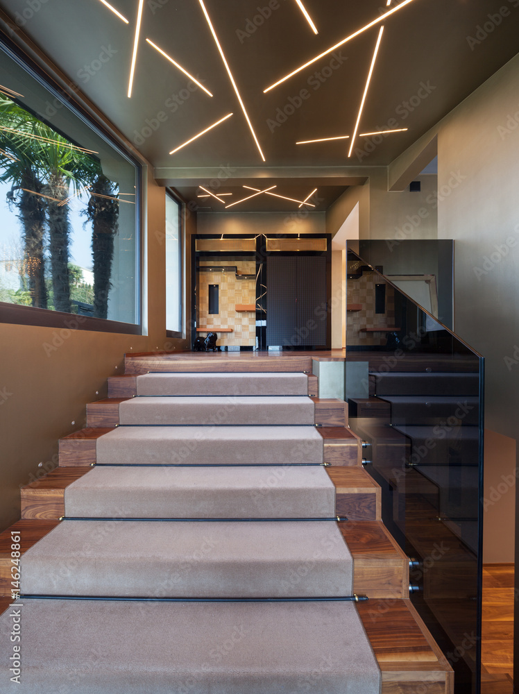 Staircase in a modern villa Stock Photo | Adobe Stock
