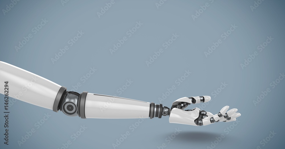 Android Robot hand open with blue background Stock Illustration | Adobe ...