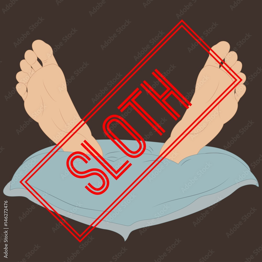 Sloth. Seven deadly sins. Bible. Vector illustration Stock Vector ...