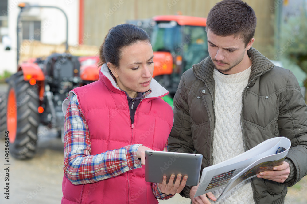 agronomist helping farmer planning the harvest Stock Photo | Adobe Stock