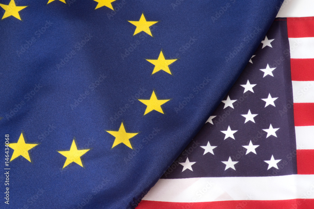 Flaggen der USA und der EU Stock-Foto | Adobe Stock