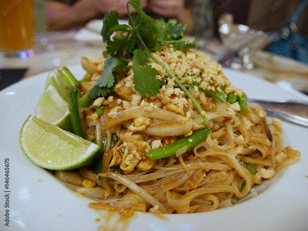 Padthai dish Pad Thai is a stir-fried rice noodle dish that is a ...