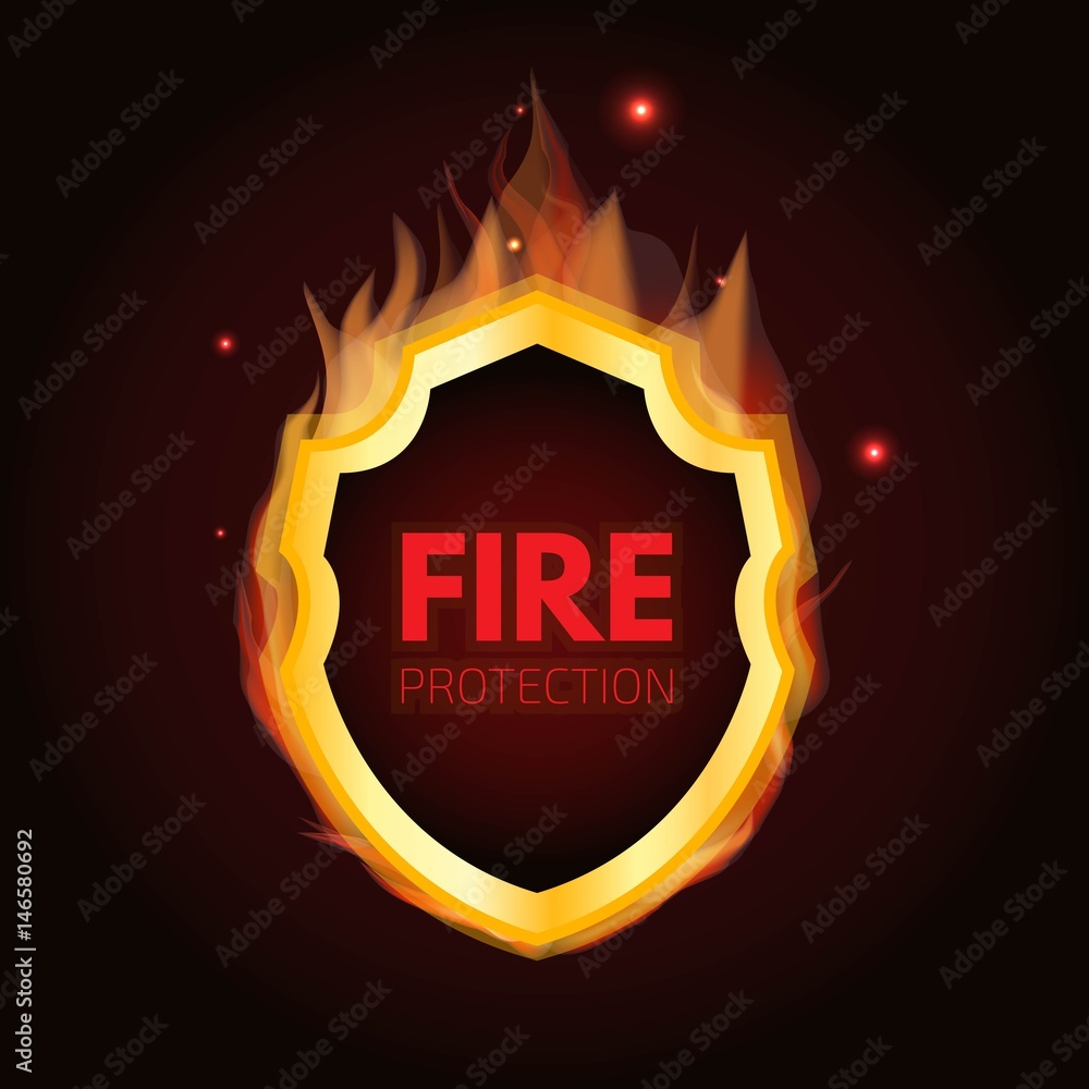 Fire protection system logo. Vector illustration. Stock Vector | Adobe ...