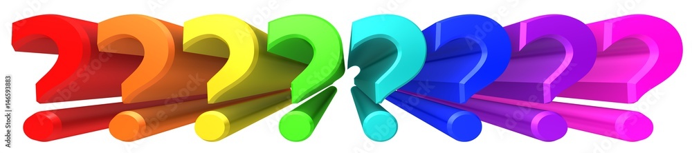 3d Rainbow Question Mark